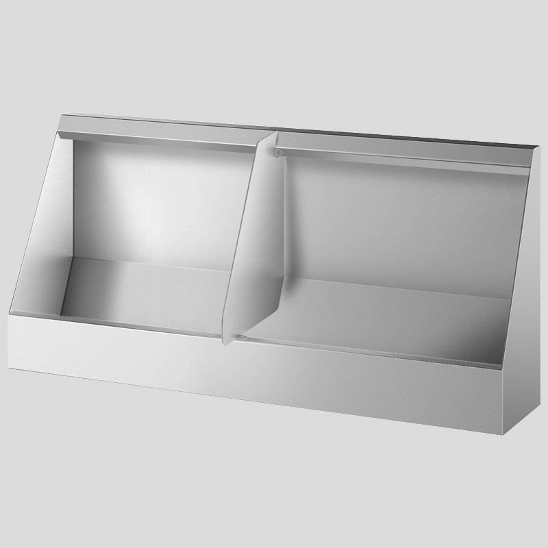 Urinol coletivo suspenso - 575 x 275 x 2400 mm - Inox 304 poli sat...