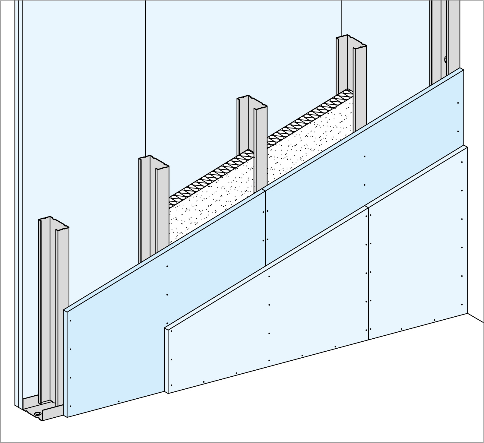 Sistema de Parede Knauf W112 120/400 (2x12,5A+70+2x12,5A) LM - unde...