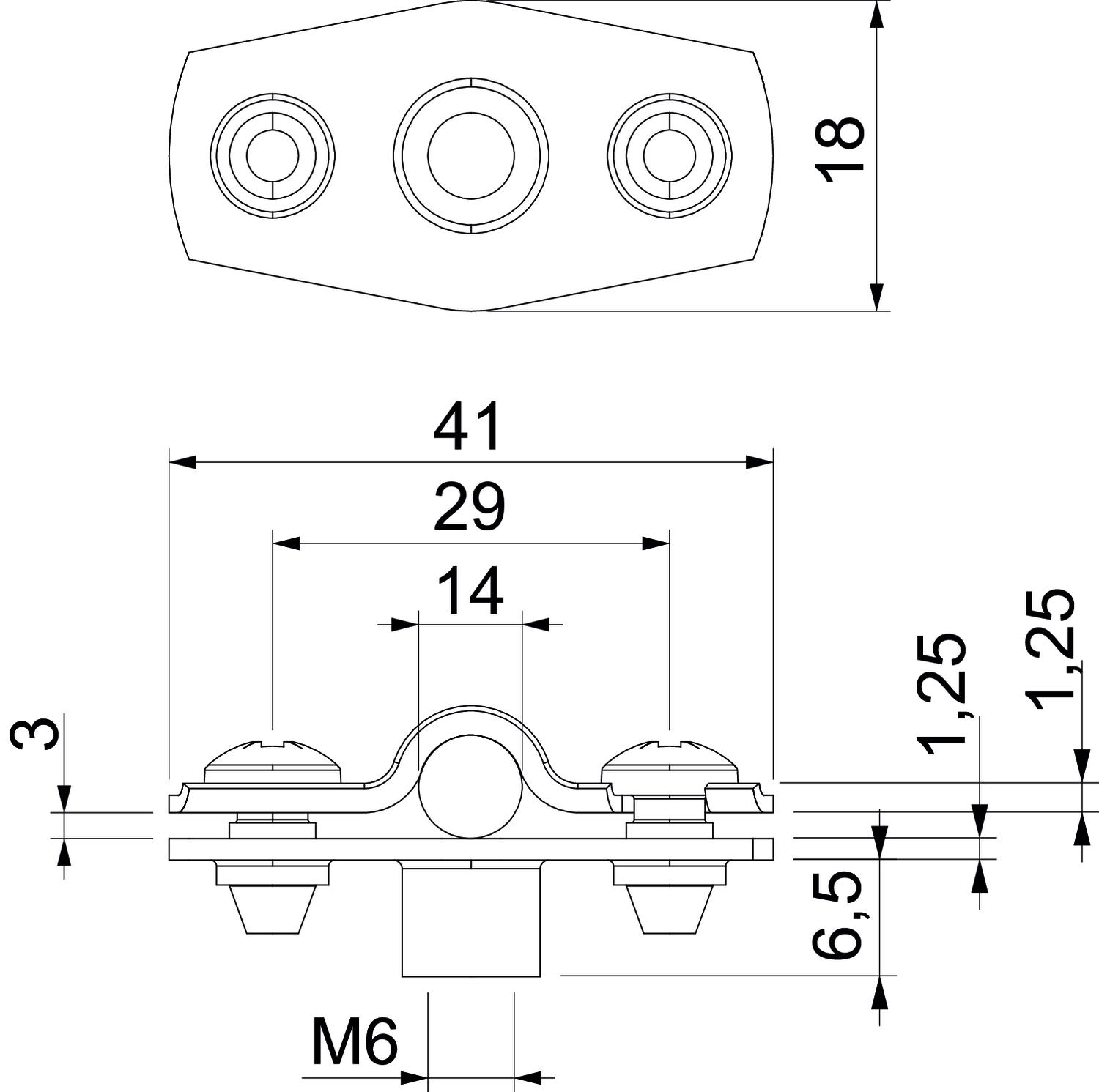 Abraçadeira metálica com rosca M6 12-14mm, St, G - 1362414 - Obo Be...