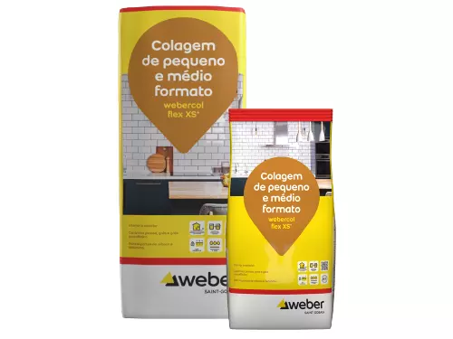Webercol flex XS+ Colagem de grés de pequeno e médio formato sobre ...